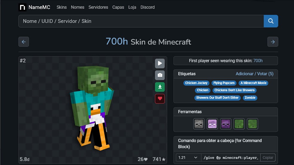 NameMC é site de skins e nomes em Minecraft; conheça e saiba como usar
