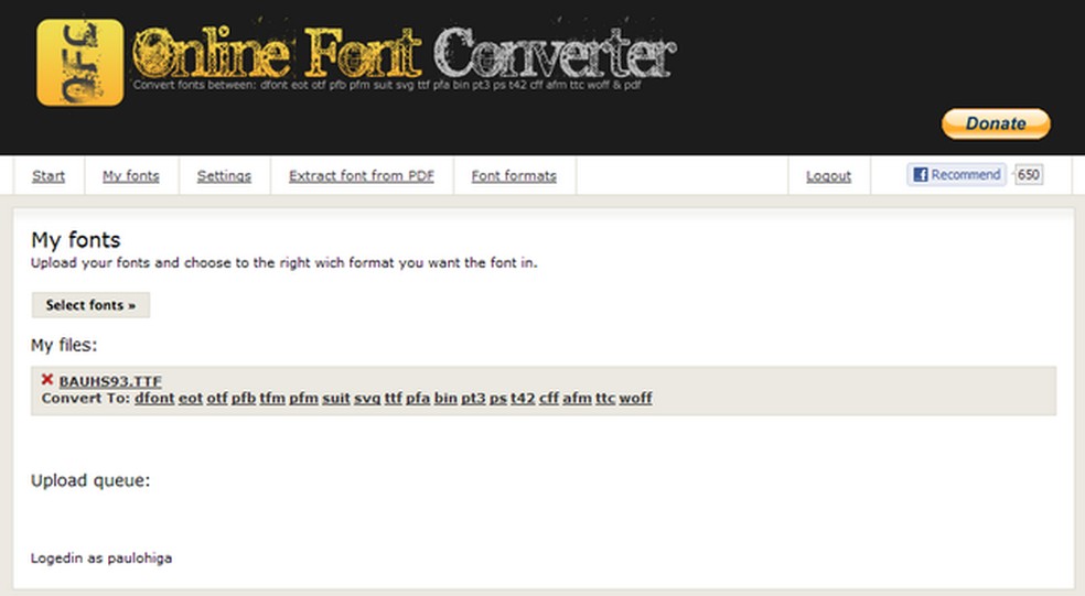 Converta a extensão de suas fontes rapidamente