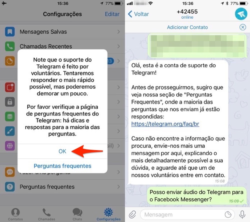 Telegram tem chat de suporte ao usuário; saiba como acessar