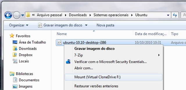 Como emular um arquivo ISO no Windows