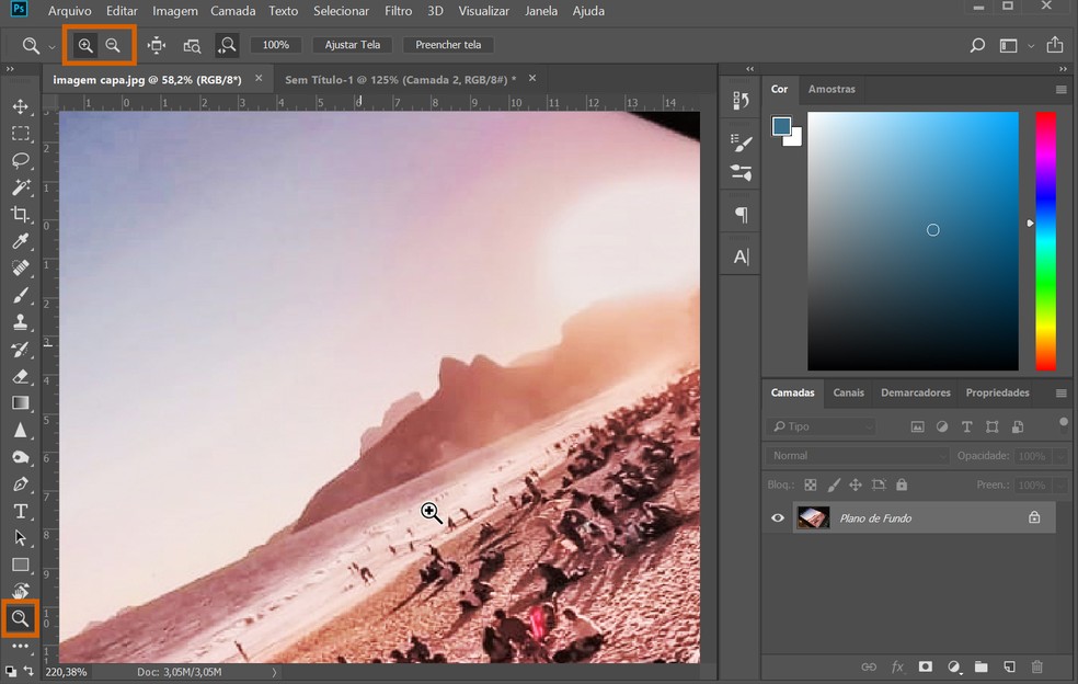 Como dar zoom no Photoshop
