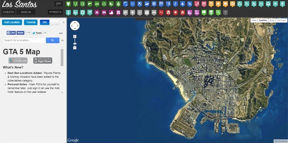 Fã cria mapa interativo de GTA 5 com todos os itens coletáveis do jogo