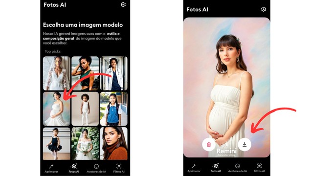 Generate with Remini: como fazer foto de gravidez com app de IA grátis
