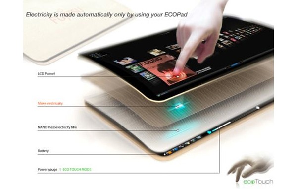 Ecopad, um tablet conceitual auto-sustentável que funcionaria sem a ...