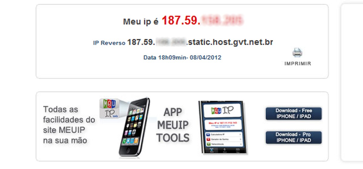 Como descobrir meu IP