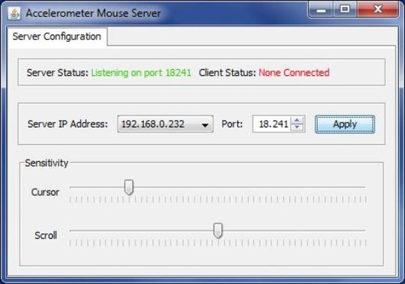 Accelerometer Mouse Server | Software | TechTudo