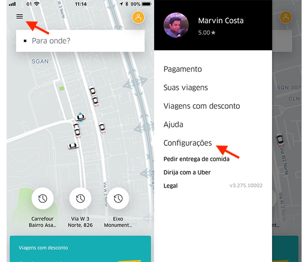 Uber: compartilhe sua localização em tempo real com motoristas
