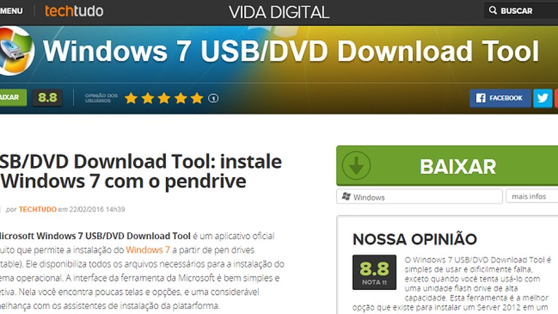 Windows 7 USB/DVD Download Tool | Software | TechTudo