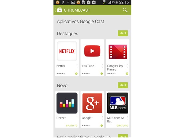 Como encontrar apps para o Chromecast no Google Play e na web