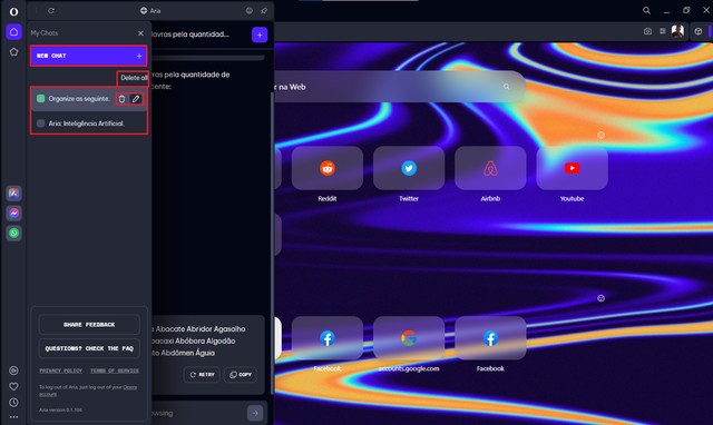 Como usar a Aria, inteligência artificial do Opera One com ChatGPT