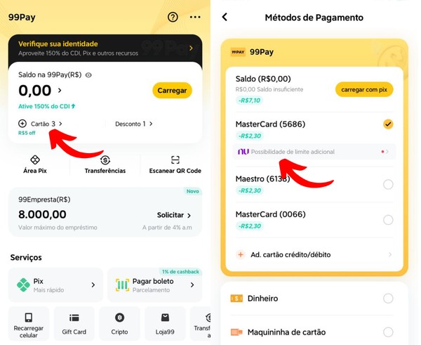 99 agora permite pagamentos com o NuPay; confira como cadastrar