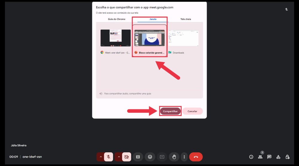Como apresentar slides no Google Meet no computador
