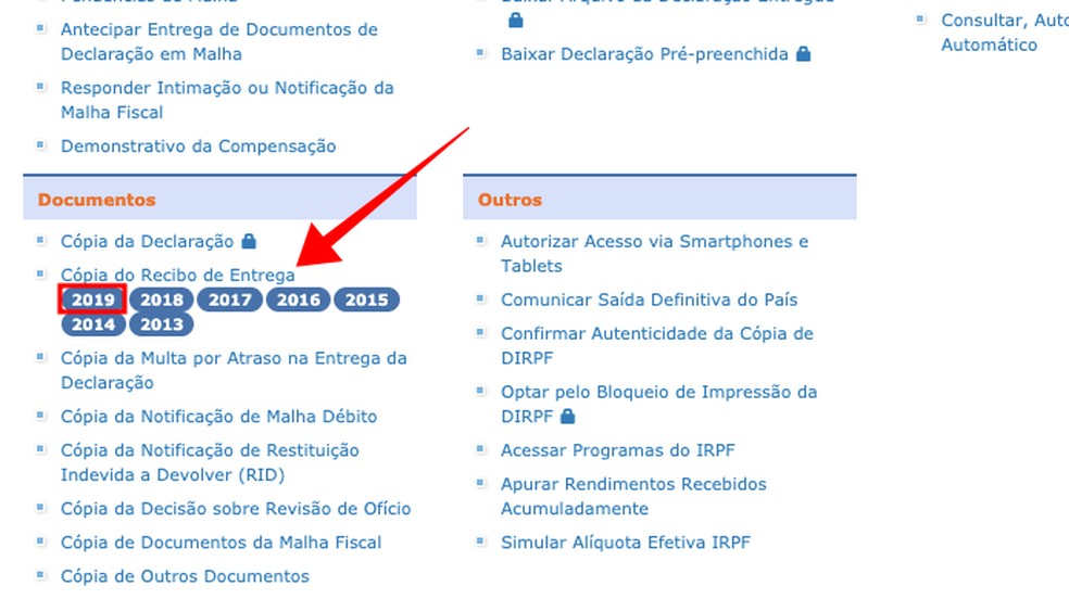 Como recuperar o número do recibo do Imposto de Renda 2019
