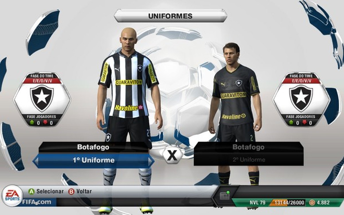 Atualização de Fifa 13 traz kits de Botafogo, Palmeiras e Vasco