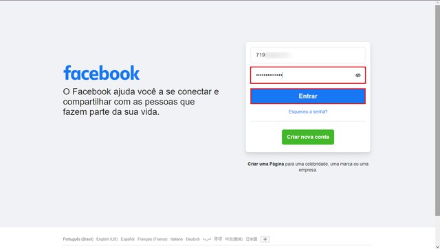 Como fazer login no Facebook usando seu número de celular