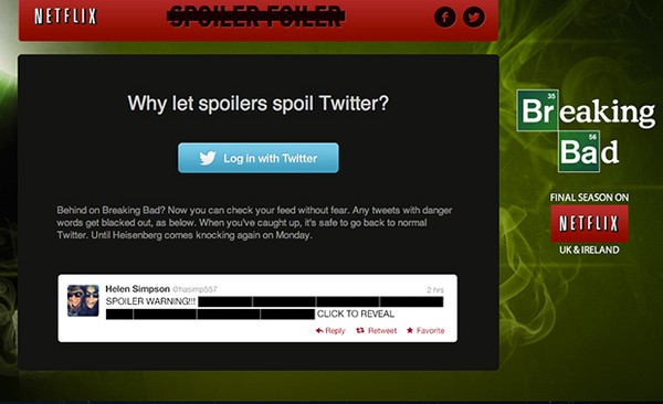 Netflix oferece aplicativo contra spoiler de Breaking Bad para Twitter