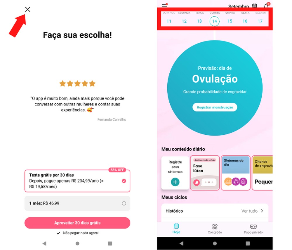Como saber o dia de seu período fértil usando o app Flo