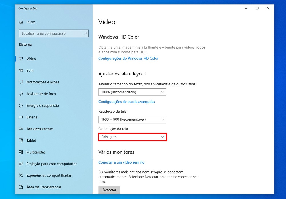Como girar a tela do PC com Windows 10