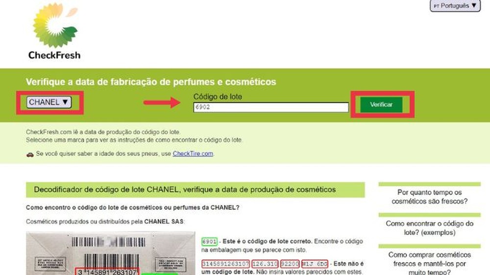 Como usar site para verificar se o perfume é original