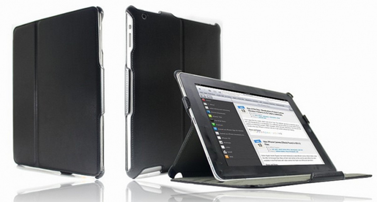 Case para iPad 2 mostra um design mais fino, com câmera frontal e traseira