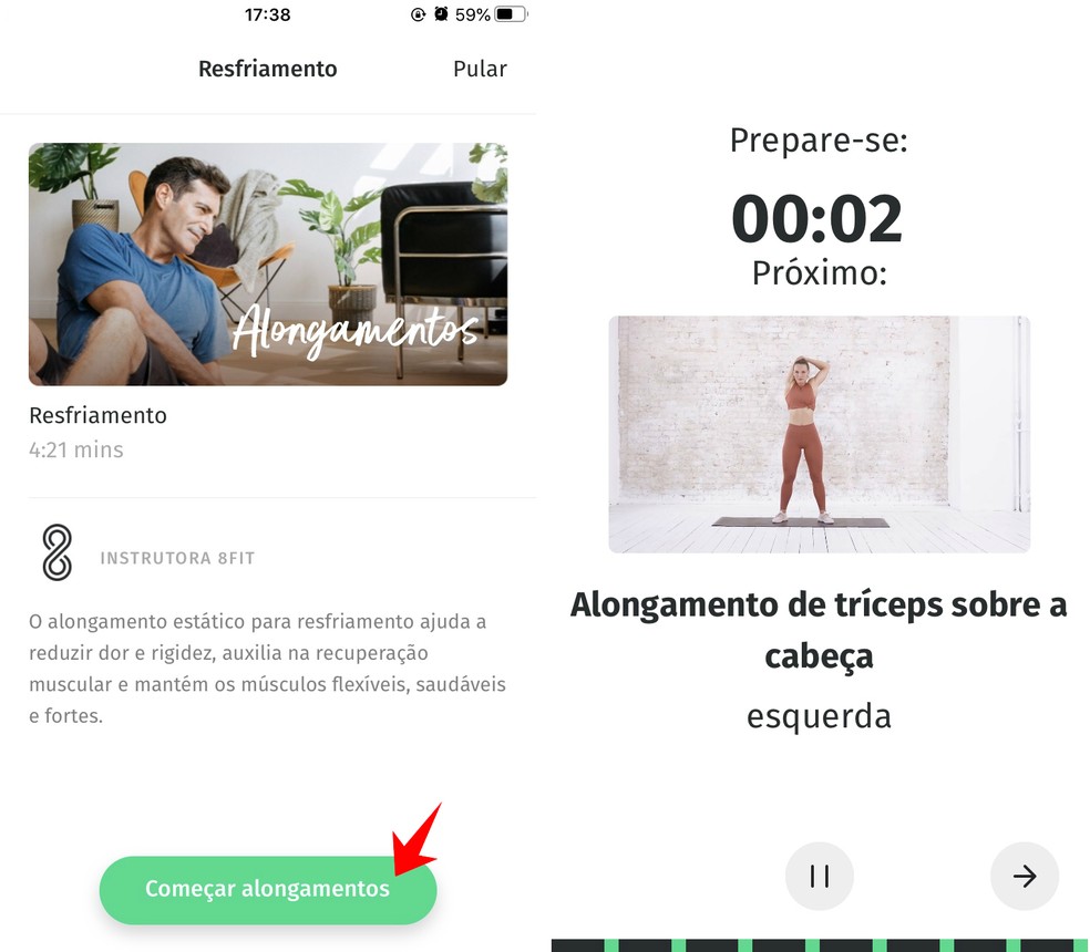 Como usar o app 8fit para fazer exercícios em casa e emagrecer