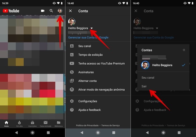 Como fazer login no YouTube pelo celular