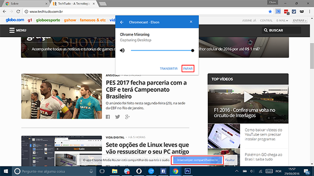 Como transmitir a tela do Windows 10 no Chromecast com o Google Cast