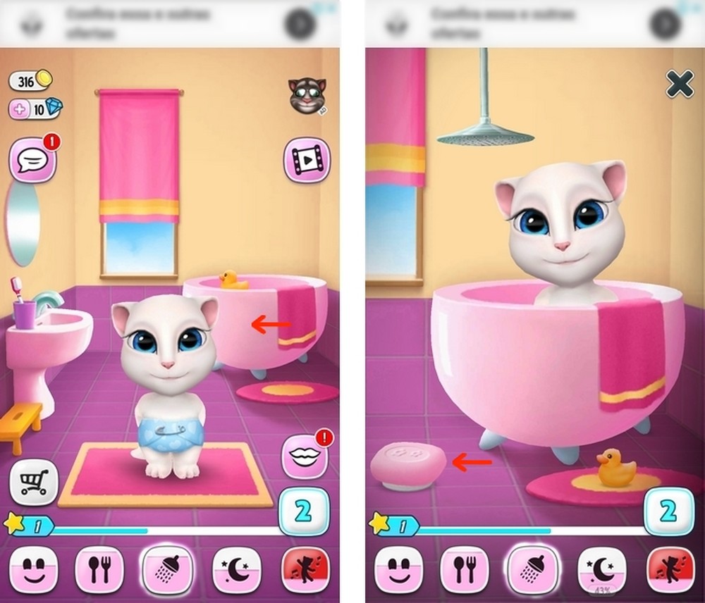 Como usar o Minha Talking Angela, jogo da gatinha falante para celular