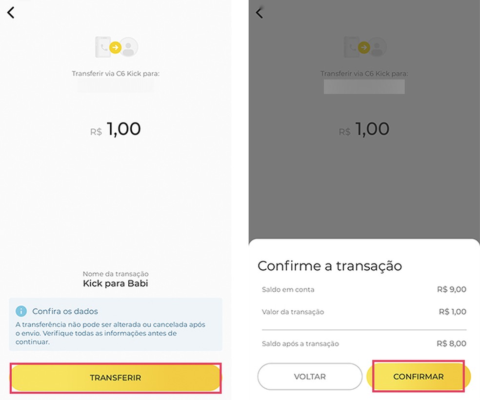 C6 Bank: como transferir dinheiro por mensagem com o C6 Kick