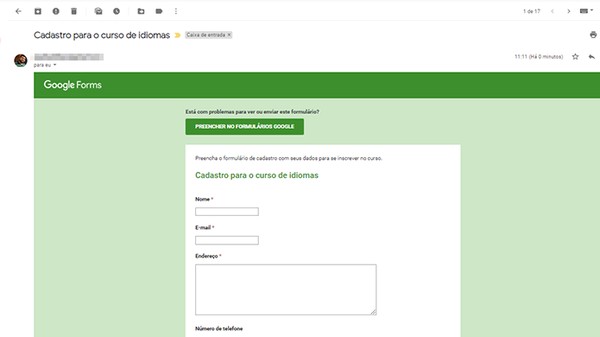 Google Forms: como enviar um formulário no corpo do e-mail