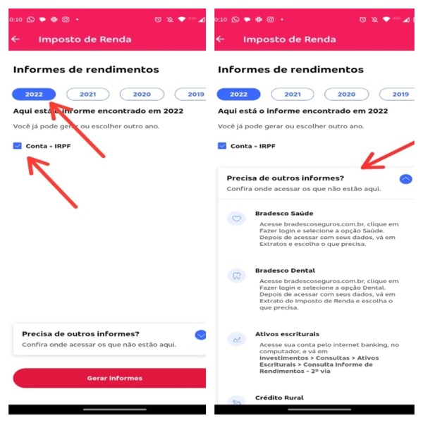 IRPF 2023: como consultar informe de rendimentos 2022 pelo Bradesco