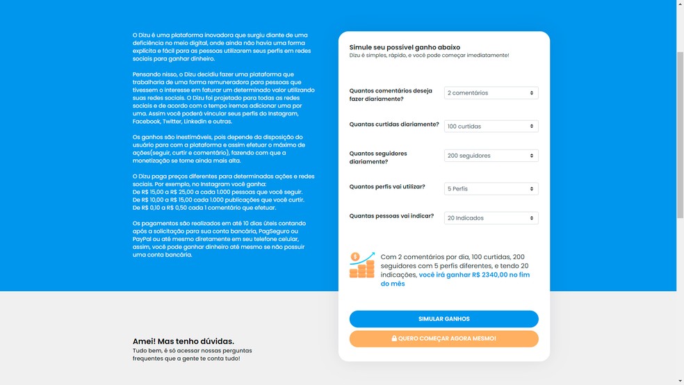 Dizu é confiável? Veja riscos e como funciona para ganhar dinheiro