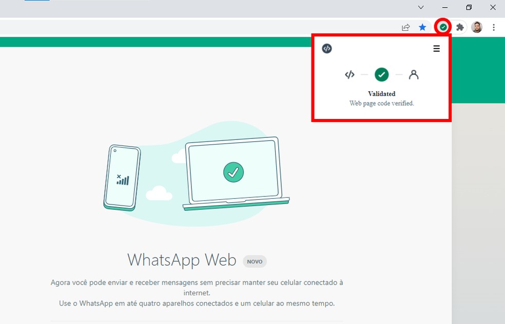 WhatsApp Web: como instalar extensão Code Verify para aumentar segurança