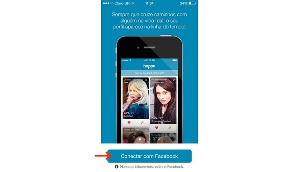 Como fazer login no Happn