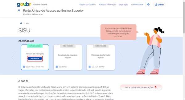 Sisu 2023: veja como fazer inscrição no Portal Único de Acesso do MEC