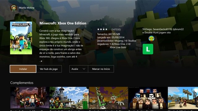 Como fazer download de Minecraft e instalar no Xbox One e PS4