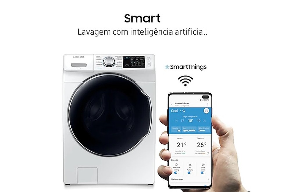 Samsung WD7500 vs LG CV9013EC4A: compare as máquinas de lavar smart