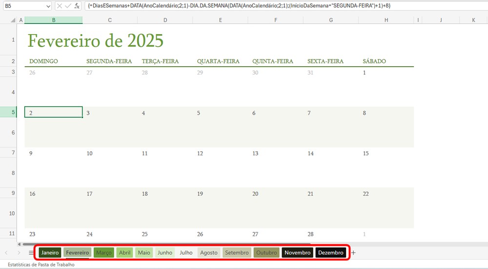 Calendário de 2025 para imprimir: veja como editar modelo no Excel