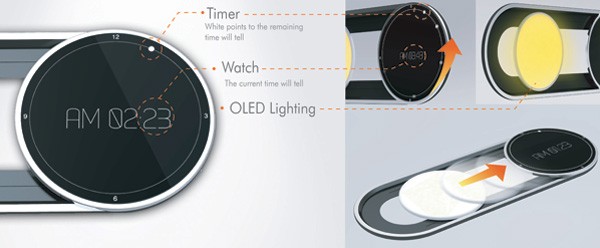 Relógio conceitual mostra as fases da Lua