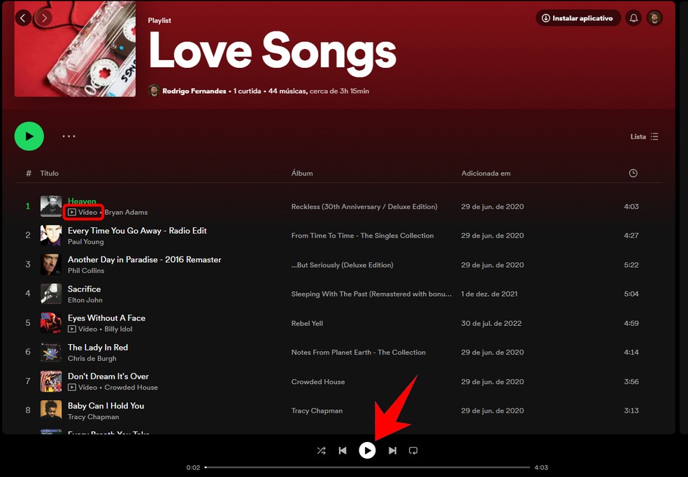 Como assistir a clipes de músicas no Spotify