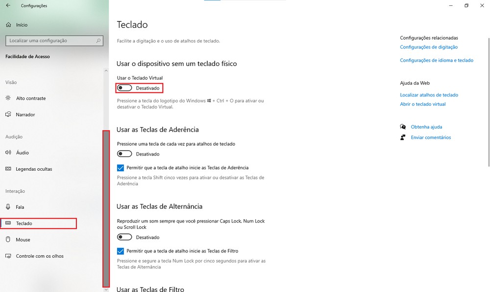 Como ativar o teclado virtual no PC com Windows