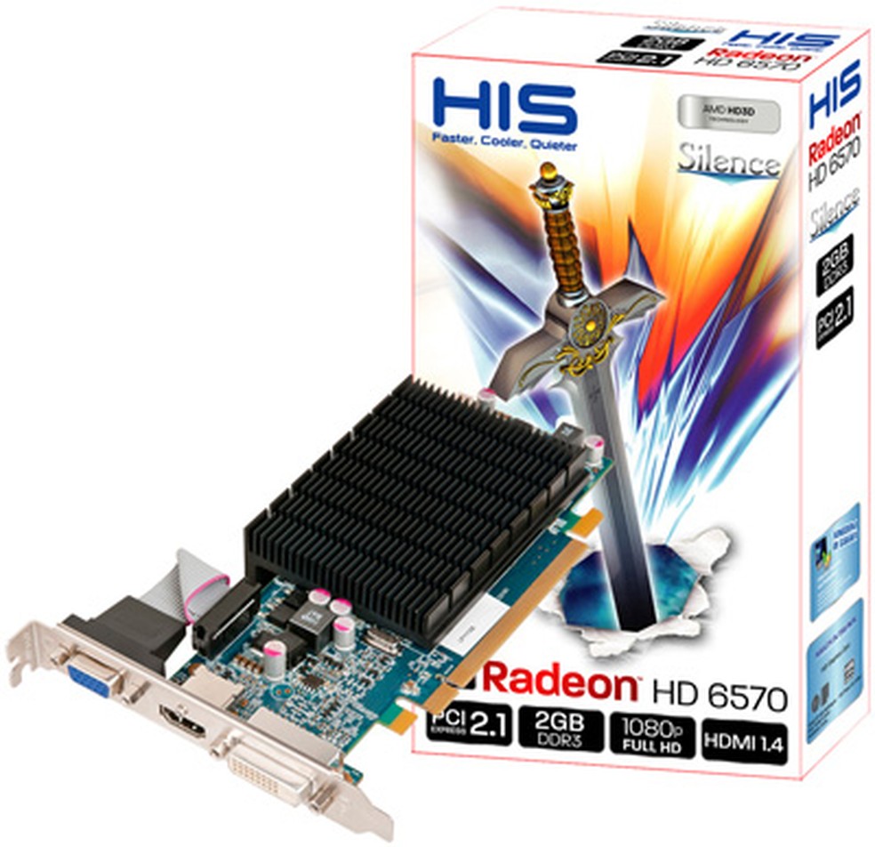 Nova e silenciosa ATI Radeon HD 6570 da HIS