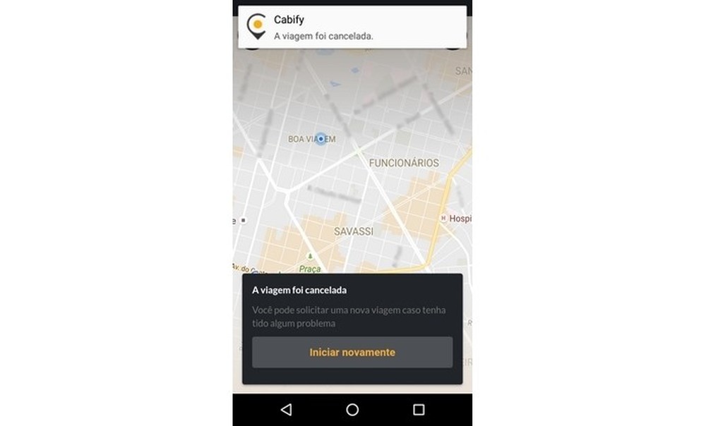 Como cancelar uma corrida no Cabify