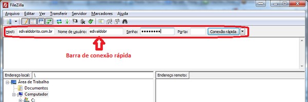 Como usar o Filezilla