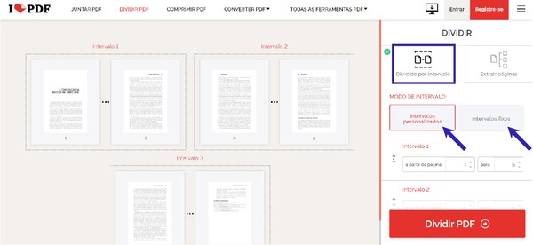 Como separar PDF online com o I Love PDF