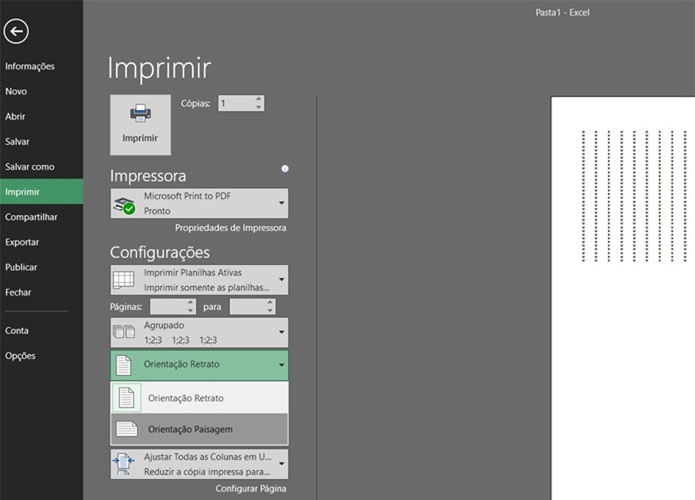 Como fazer Excel imprimir planilhas em uma página
