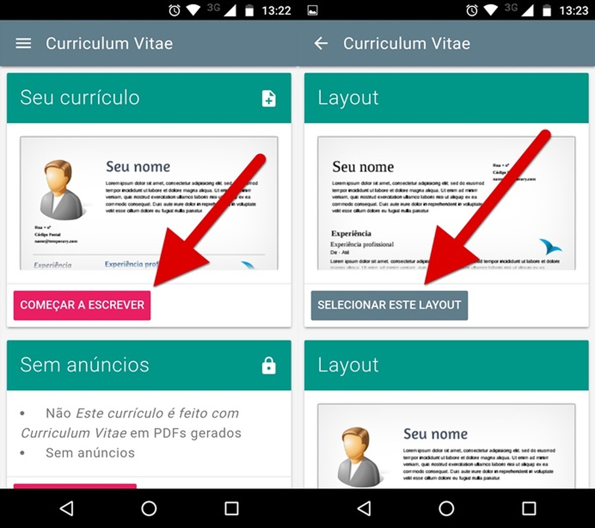 Como fazer currículo pelo celular com o app Curriculum Vitae