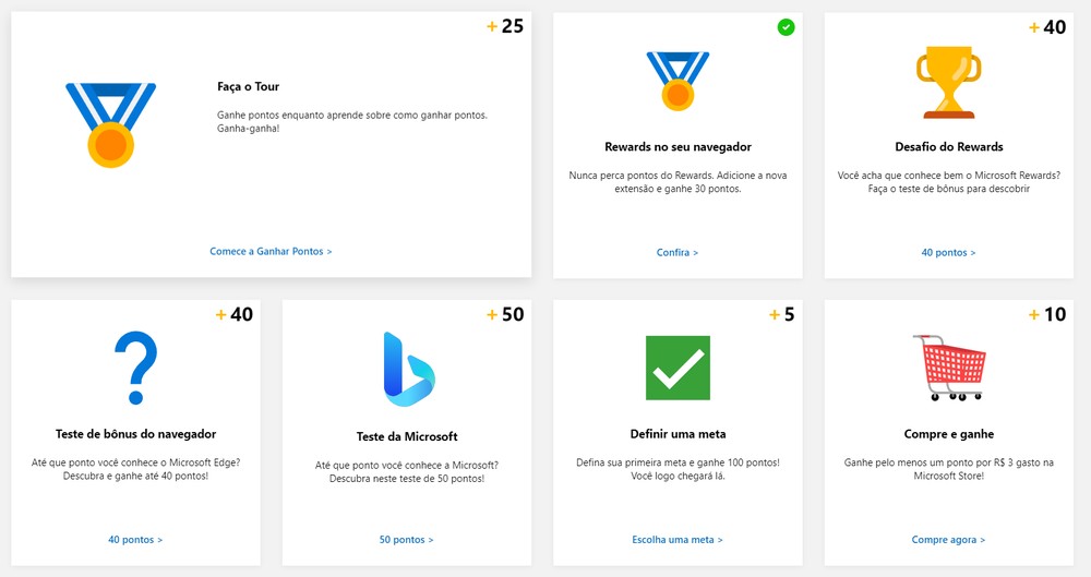 Como ganhar pontos no Microsoft Rewards