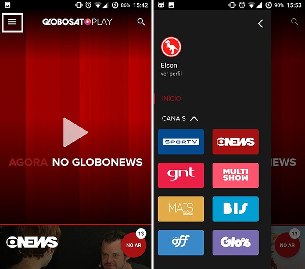 Como usar o Globosat Play para assistir TV ao vivo e rever programas
