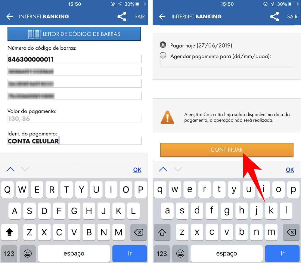 Como pagar conta pelo celular no app da Caixa